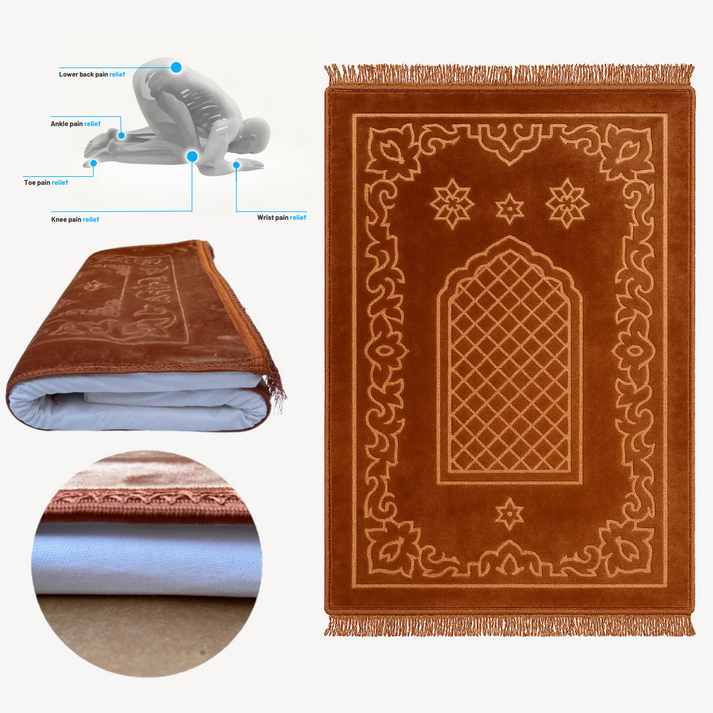 Al Shifa Ortho Memory Foam Prayer Mat (Jai Namaz) - Camel – PrayerEase